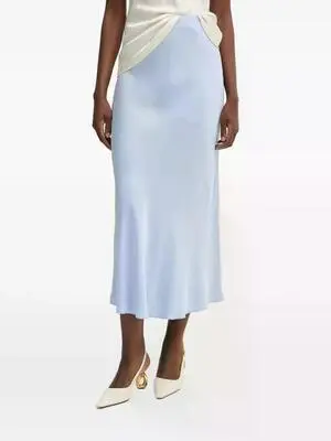 HAVEONE Satin-finish Bias-cut Midi Skirt