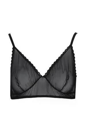 LAURA URBINATI Mesh-panelled Scalloped-trim Bra