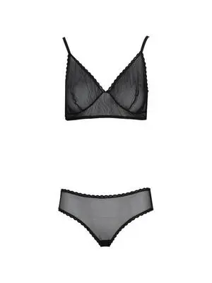 LAURA URBINATI Mesh-panelled Scalloped-trim Bra