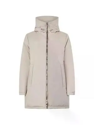 MOORER Ivory-str Padded Hooded Coat