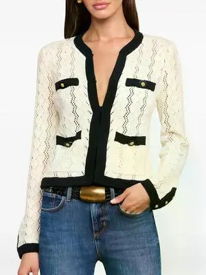 L'Agence Zephyra Pointelle Cardigan