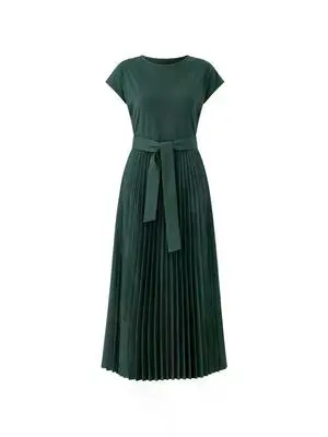 Max Mara Pleated Belted Midi Dress