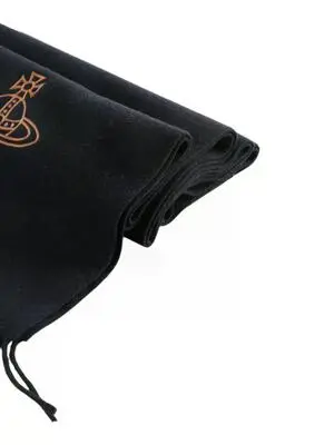 VIVIENNE WESTWOOD Orb-embroidered Fringed Scarf
