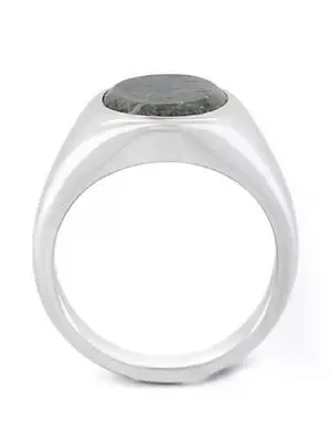Tom Wood Lizzie Larvikite Ring - Silver