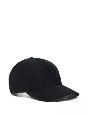 Stone Island 9100010 Wool Nylon Flannel Baseball Cap - Black