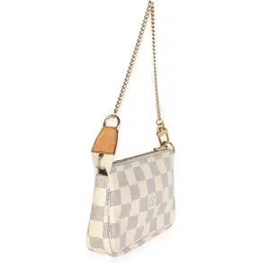 LOUIS VUITTON Damier Azur Canvas Mini Pochette Accessoires - Beige