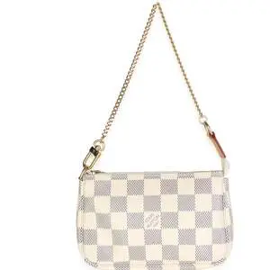 LOUIS VUITTON Damier Azur Canvas Mini Pochette Accessoires - Beige