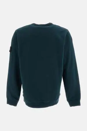 STONE ISLAND Brushed Organic Cotton Fleece Crewneck Sweatshirt
