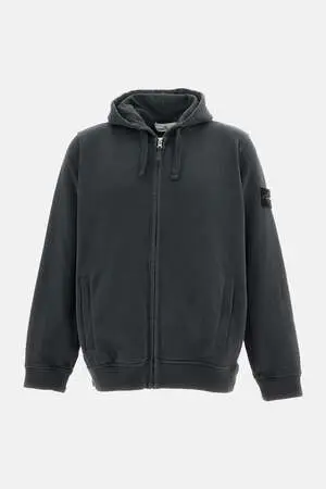 Stone Island Brushed Organic Cotton Fleece Zip Hooded Sweatshirt - Multicolor
