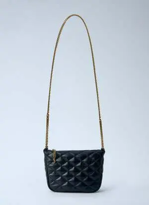 SAINT LAURENT Quilted Leather Chain Bag - Black
