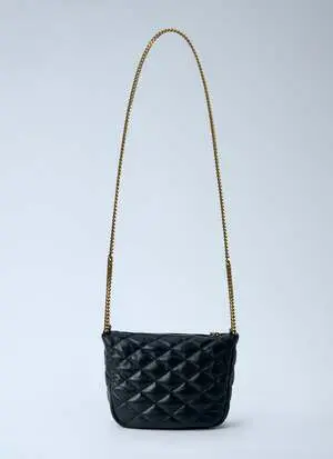 SAINT LAURENT Quilted Leather Chain Bag