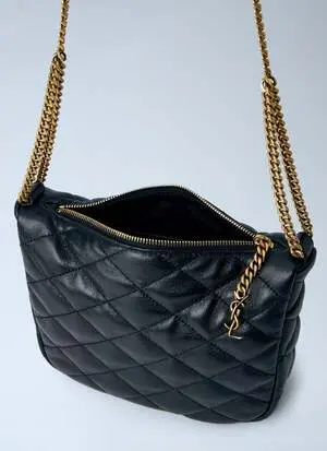 SAINT LAURENT Quilted Leather Chain Bag