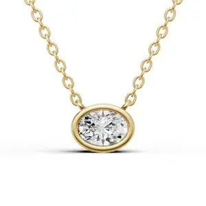 SEREIA OFFICIAL 14k Gold 0.75 Ct Lab-grown Diamond Solitaire Bezel Pendant Gold - Yellow