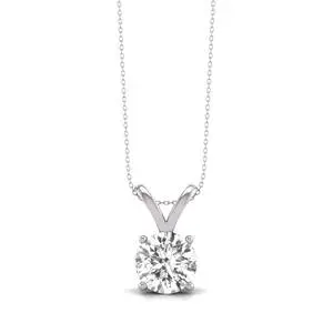 SEREIA OFFICIAL 14k Gold 0.5 Ct Lab-grown Diamond Classic Solitaire Pendant White Gold - Silver