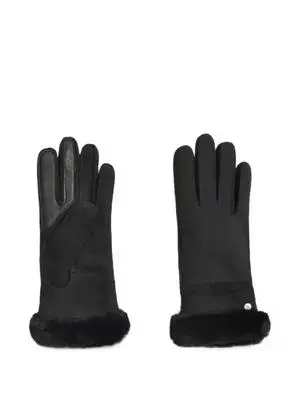 UGG Shearling-trim Leather Gloves - Black