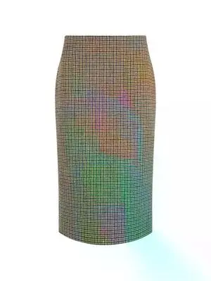 P.a.r.o.s.h Houndstooth-pattern Pencil Midi Skirt