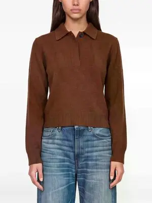 HAIKURE Polo-collar Long-sleeve Polo Sweater