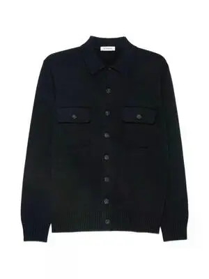 KANGRA Button-up Pocket-detail Cardigan - Blue