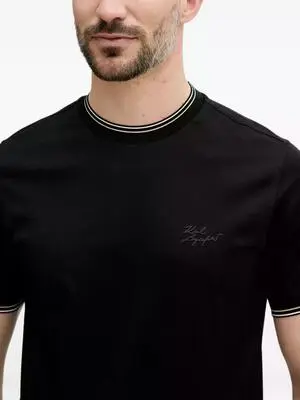 Karl Lagerfeld Logo-embroidered Tipped T-shirt
