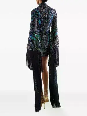 TALLER MARMO Disco Dragon Fringed Sequin-embellished Mini Dress