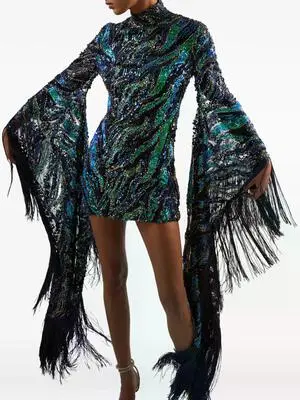 TALLER MARMO Disco Dragon Fringed Sequin-embellished Mini Dress