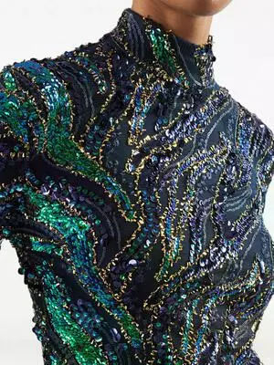 TALLER MARMO Disco Dragon Fringed Sequin-embellished Mini Dress