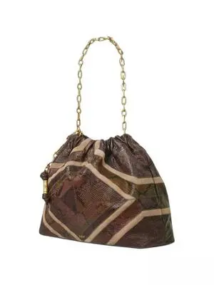 Ba&sh Junetote Snakeskin-effect Patchwork Shoulder Bag