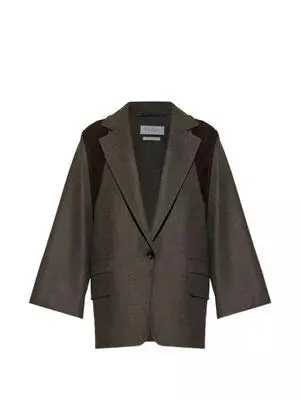 Max Mara Oversized Double Wool Jacket Brown