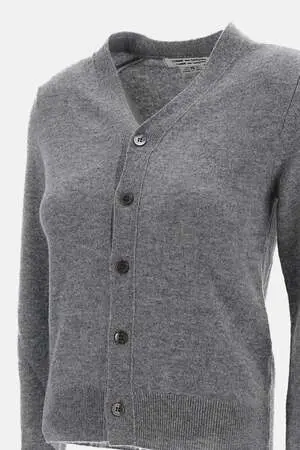 Comme Des Garçons Cardigan In Cashmere Con Scollo A V - Grigio