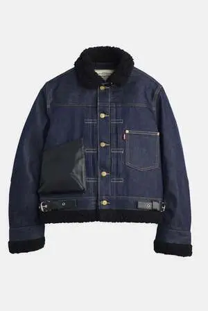 Sacai X Levi's Giacca Sherpa - Blue