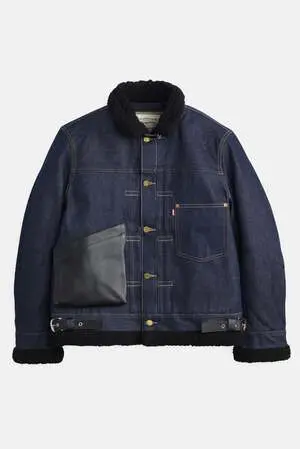 Sacai X Levi's Giacca Sherpa - Blue