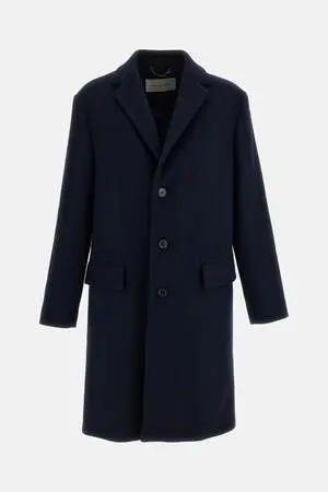Dries Van Noten Cappotto In Misto Lana Rustic - Blu