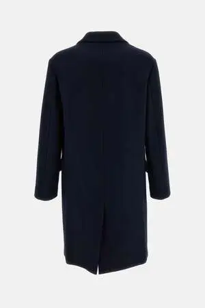 Dries Van Noten Cappotto In Misto Lana Rustic - Blu