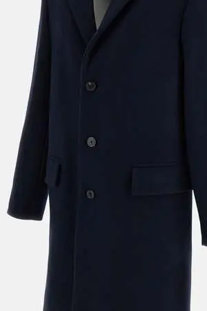Dries Van Noten Cappotto In Misto Lana Rustic - Blu
