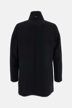 Herno Cappotto In Lana Con Eco Pelliccia - Nero