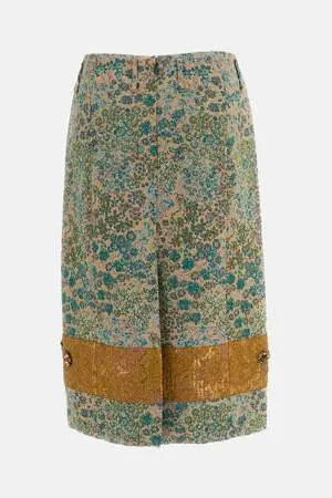 Dries Van Noten Gonna Midi Con Ricami Floreali - Multicolore