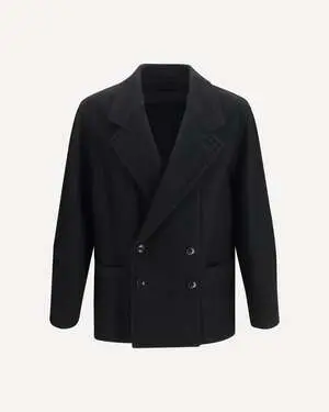 LEMAIRE Short Double-breasted Wool And Alpaca Coat