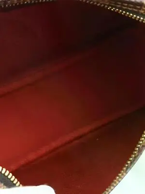LOUIS VUITTON 1999 Damier Ebene Trousse Pochette Handbag - Brown