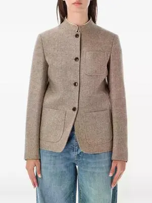 FORTELA Fanny Herringbone-pattern Band-collar Blazer