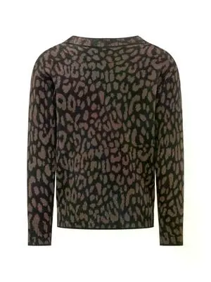 A PAPER KID Leopard-print Knitted Cardigan - Brown