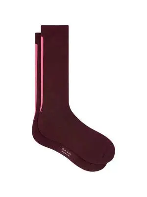 Paul Smith Cotton-blend Contrast-stripe Socks - Red