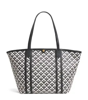 Harrods Coated Canvas Geometric Tote Bag - Black