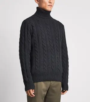 POLO RALPH LAUREN Wool-cashmere Cable-knit Rollneck Sweater