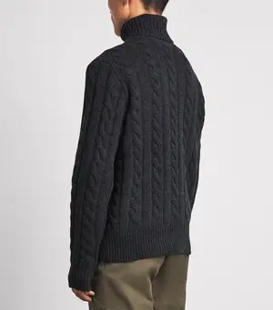 POLO RALPH LAUREN Wool-cashmere Cable-knit Rollneck Sweater