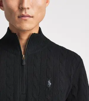 Polo Ralph Lauren Wool-cashmere Quarter-zip Sweater