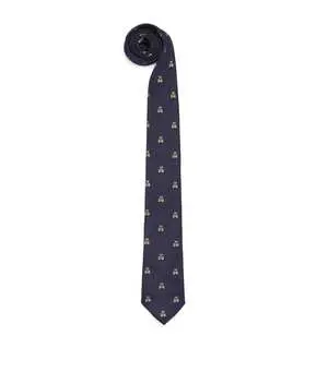 Harrods Silk Henry Bear Tie - Navy