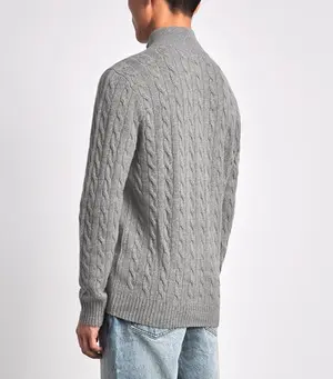 POLO RALPH LAUREN Wool-cashmere Quarter-zip Sweater