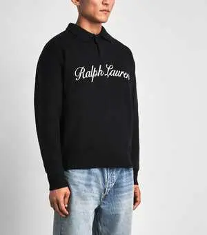 POLO RALPH LAUREN Wool-alpaca Logo Polo Sweater