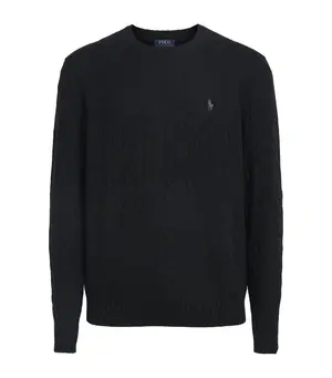 POLO RALPH LAUREN Wool-cashmere Cable-knit Sweater - Black