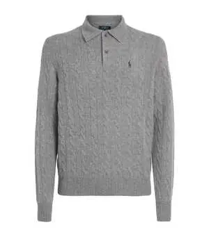 POLO RALPH LAUREN Wool-cashmere Polo Pony Sweater - Grey